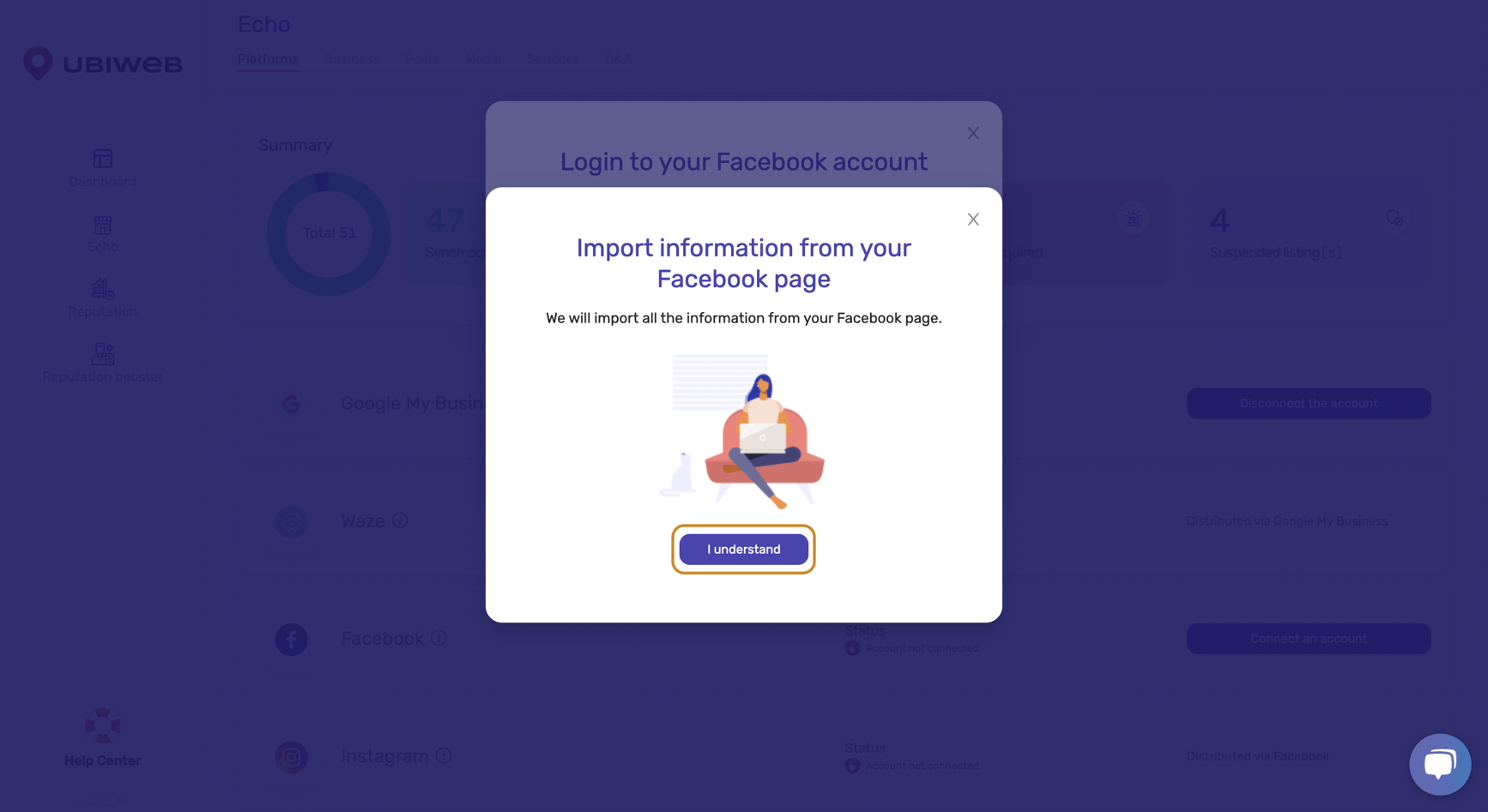 How do I connect my Facebook account to Buzz?